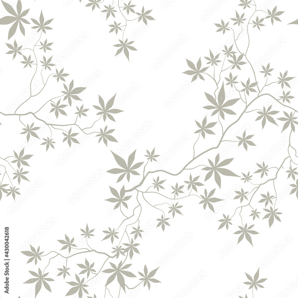 Floral pattern with leaves and in eastern chinese style. Abstract ...
