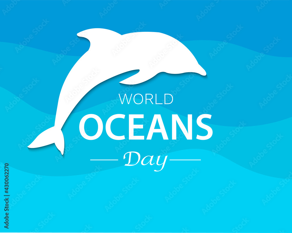World Oceans Day Blue Background Stock Vector | Adobe Stock