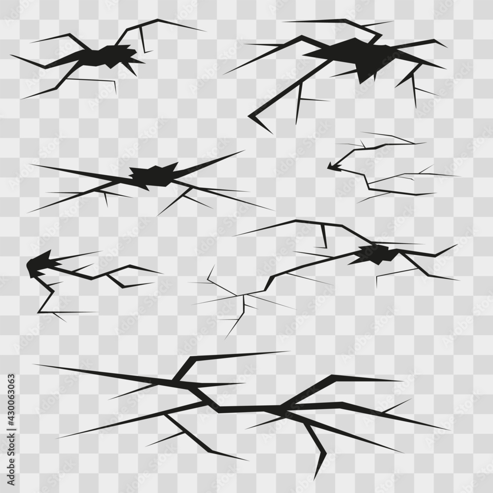 Vetor de Crack in the ground or wall. Explosion, hole, pit, tear, gap ...