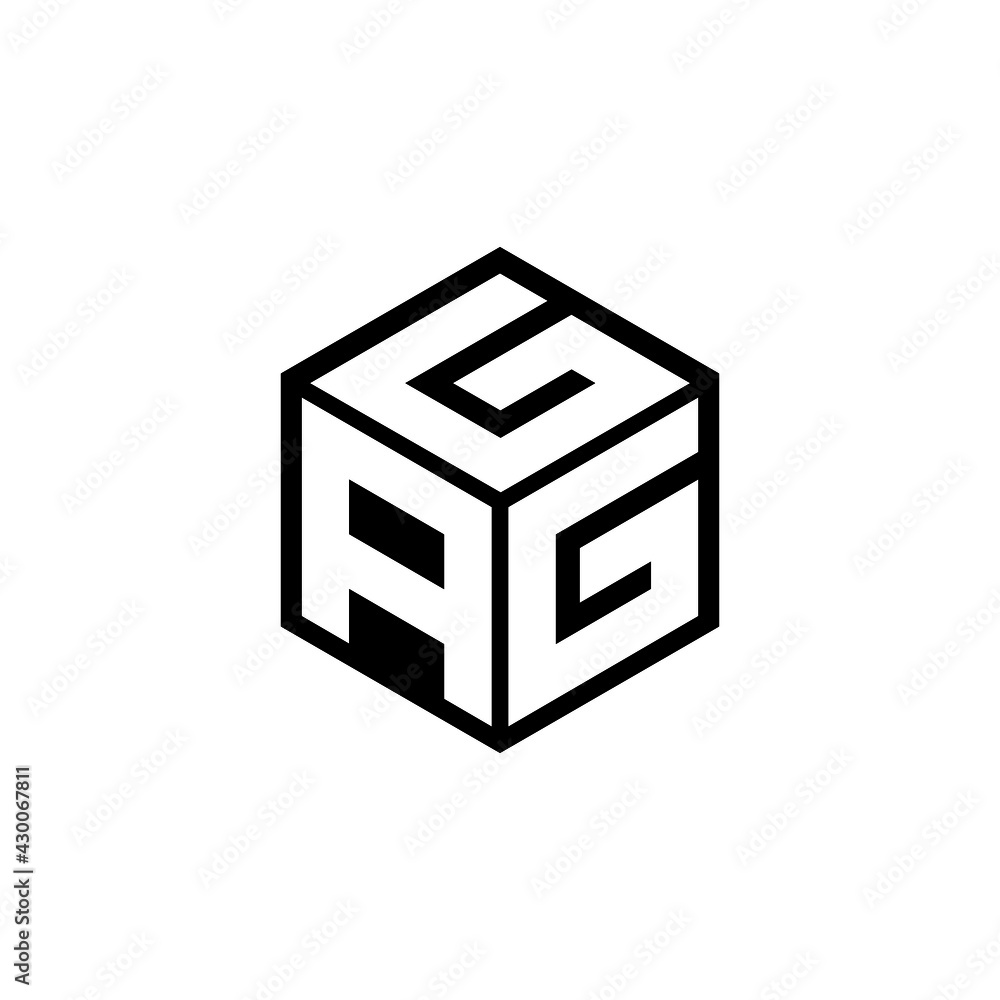 AGG letter logo design with white background in illustrator, cube logo ...
