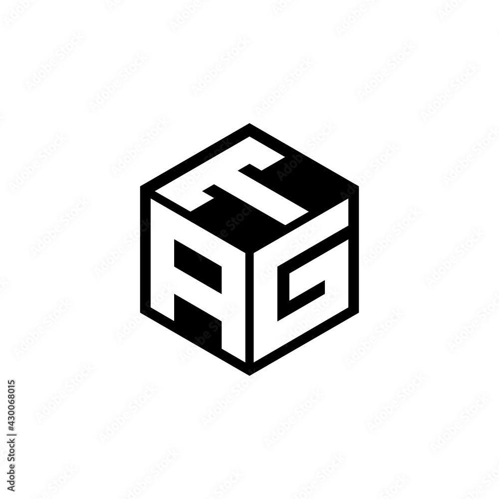 AGT letter logo design with white background in illustrator, cube logo ...