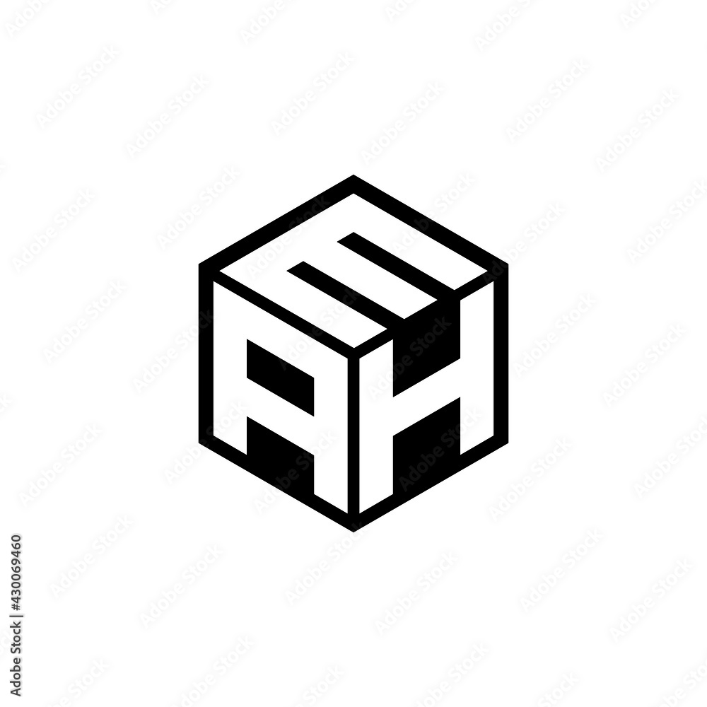 AHM letter logo design with white background in illustrator, cube logo ...