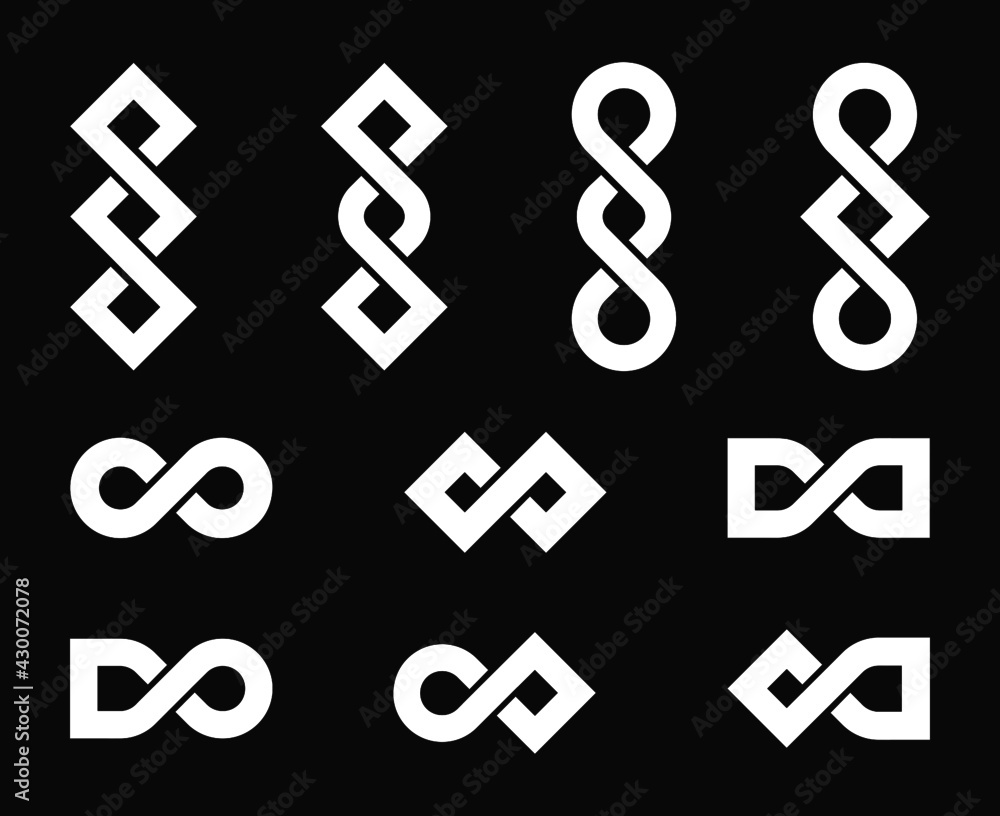 Infinity symbol design isolated on black background. Vector ...