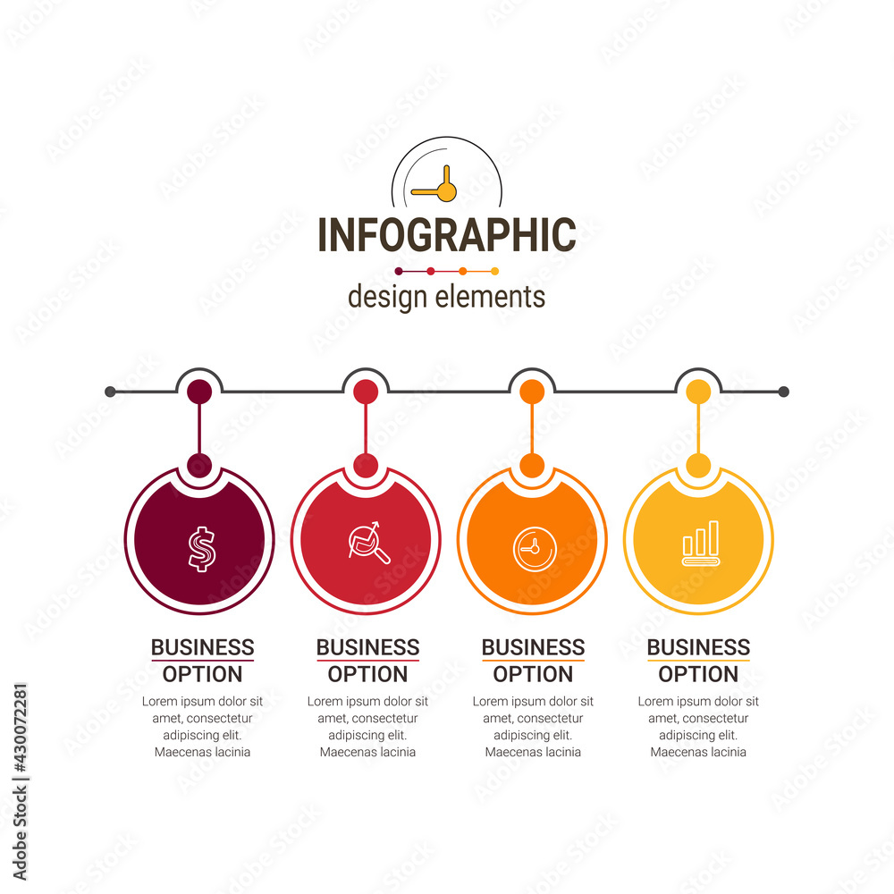 Infographic elements data visualization vector design template. Process ...