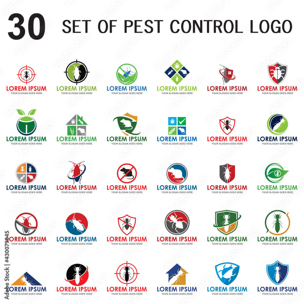 set of pest control vector , set of insecticide logo Stock Vector ...