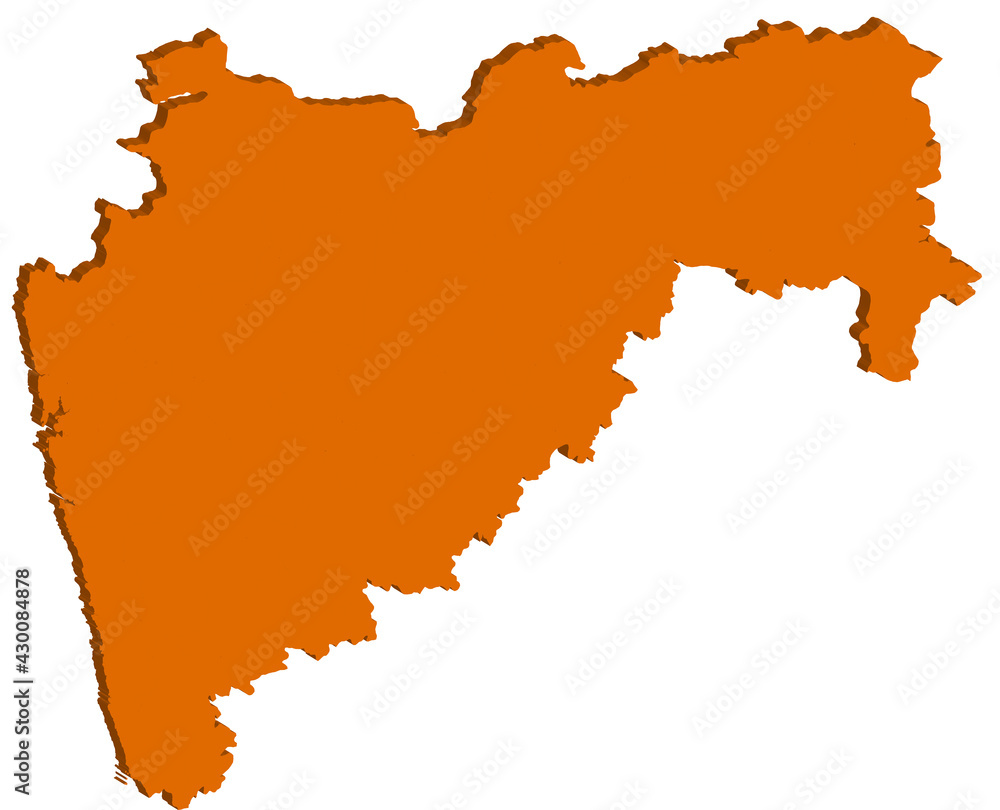 The Map of India's State of Maharashtra. Stock Illustration | Adobe Stock