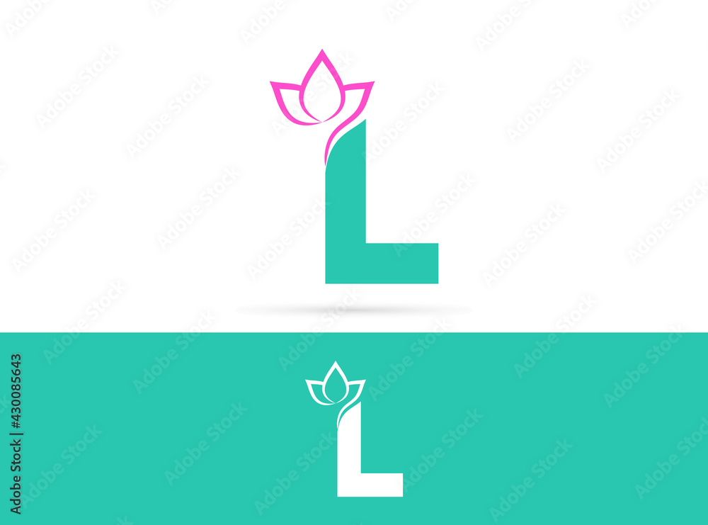 Letter L lotus logo design. Vector combination of flower and letter ...