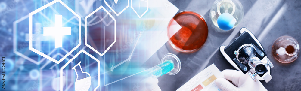 Laboratory research. Drug testing. Chemical experiments in the ...