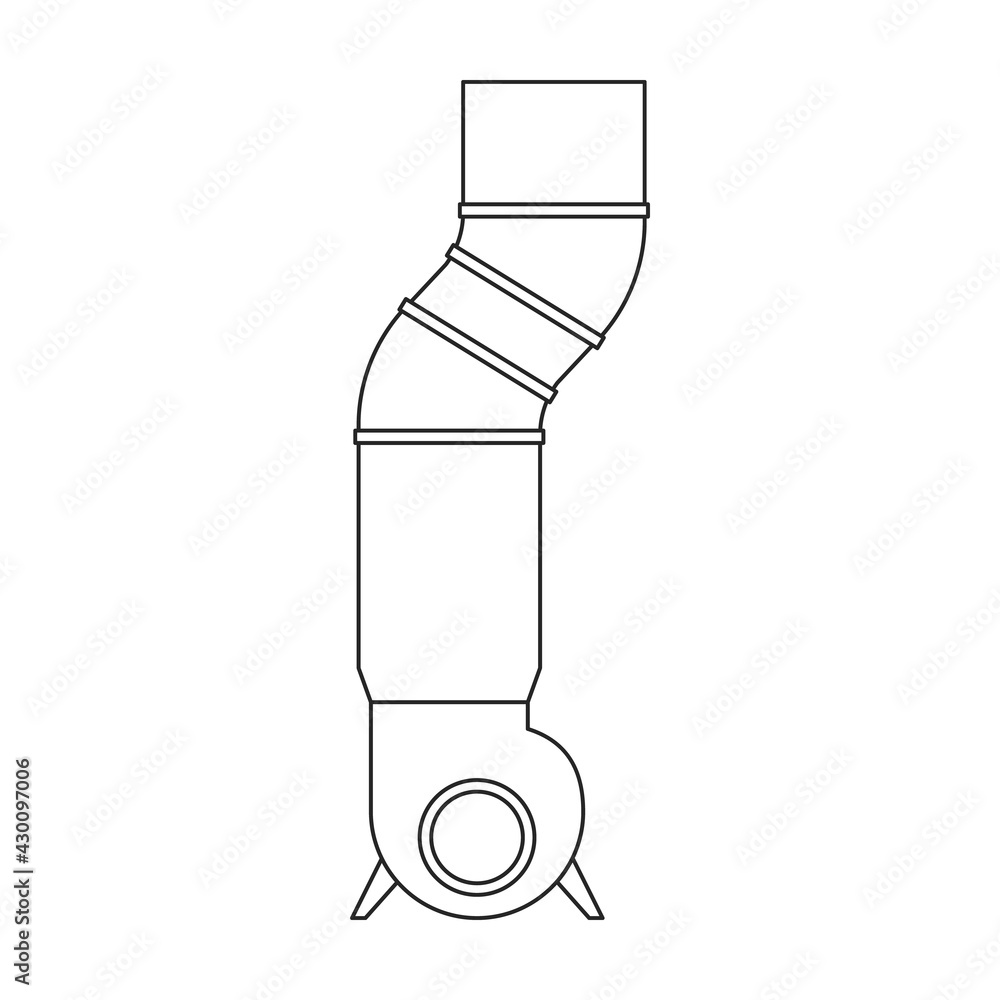 Air system vector outline icon. Vector illustration system ventilation ...
