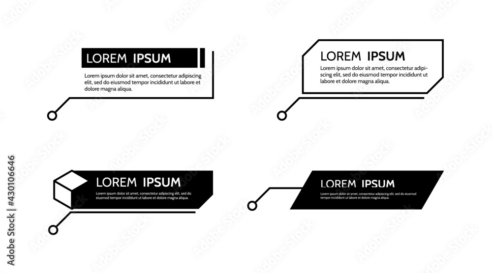 Digital callouts, titles frame text, HUD . Set of templates, modern ...