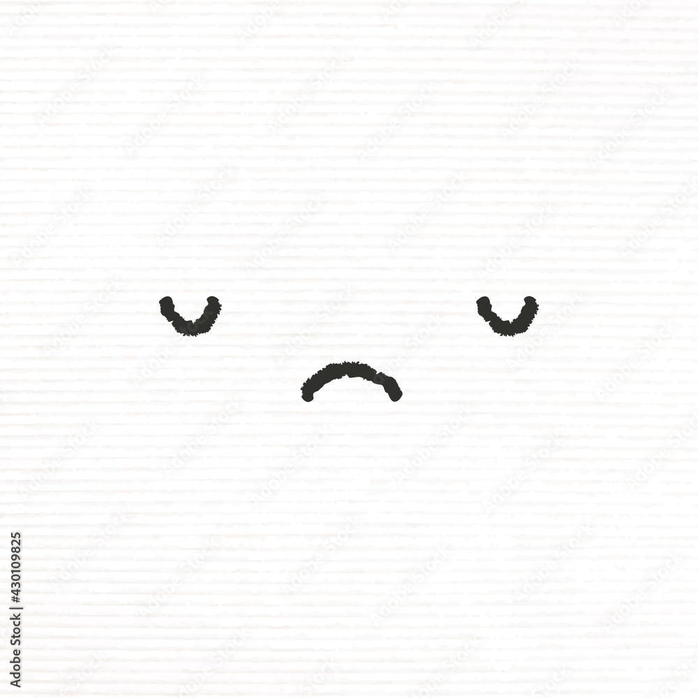 Cute emoticon with sad face in doodle style Stock Illustration | Adobe ...