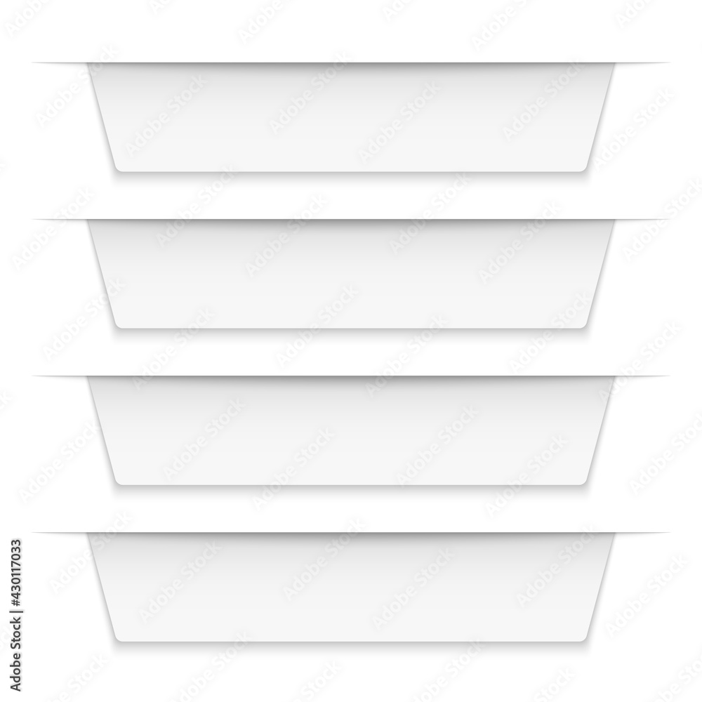 Tabbed labels white. Infographic banners leaflet template, blank ...