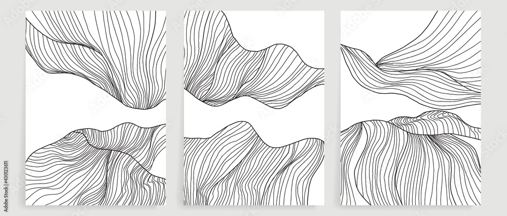 Abstract Line Art Drawings