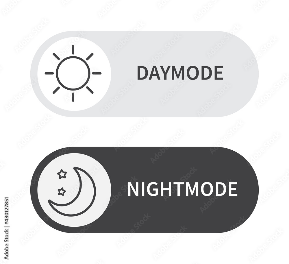 Day and night mode switch sun and moon button. Design for website and ...