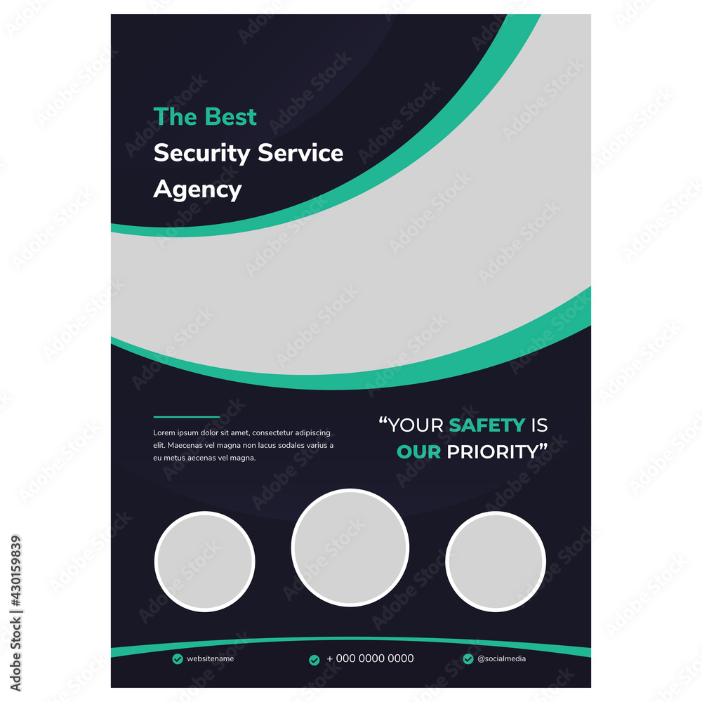 Security Company Service Flyer Template A4 Size With Bleeds and High ...