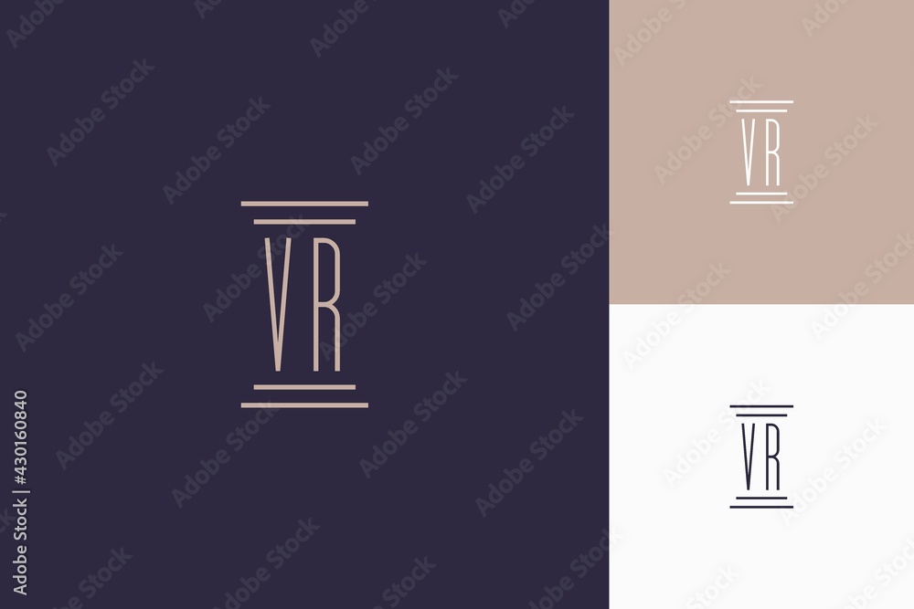 VR monogram initials design for law firm logo Stock Vector | Adobe Stock