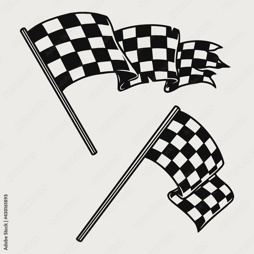 Two racing checkered flags vintage concept Stock Vector | Adobe Stock