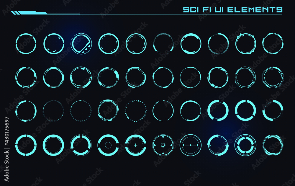Set of Sci Fi Modern User Interface Elements. Futuristic Abstract HUD ...