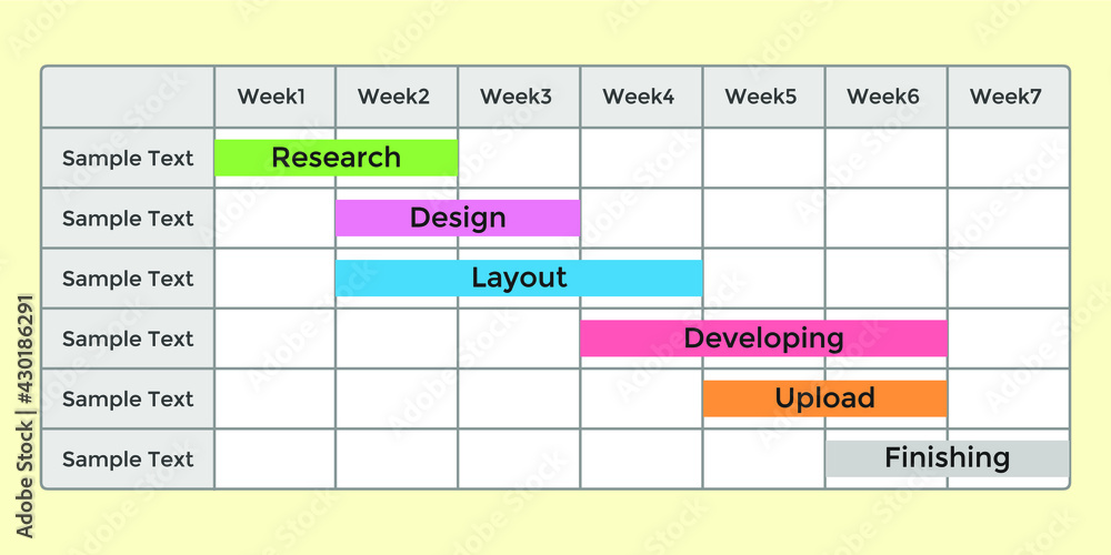 Vector illustration for Gantt Chart EPS10 Stock Vector | Adobe Stock