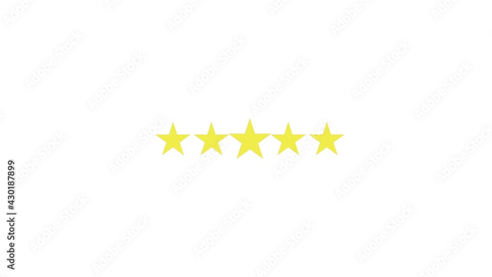 The rating scale is in the form of five golden stars that appear ...