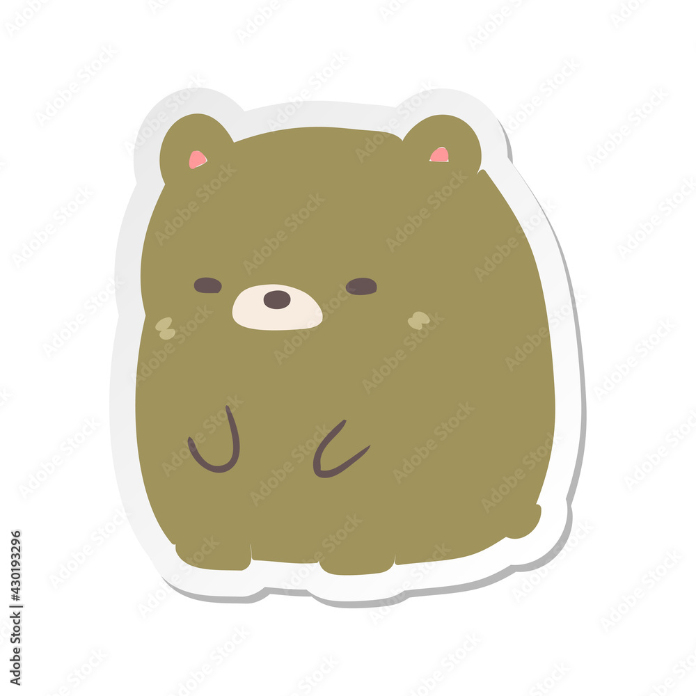 cartoon sad bear sticker Stock Vector | Adobe Stock