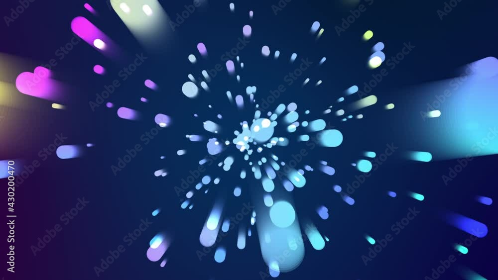 Abstract motion graphics background of gradient blurry particles flying ...