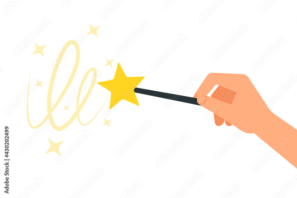 Hand holding wand image . Clipart image Stock Vector | Adobe Stock