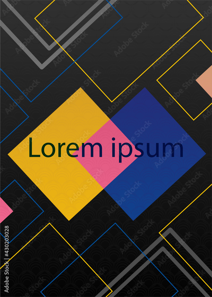 Modern cover design with geometric shapes (rectangle). Vector ...