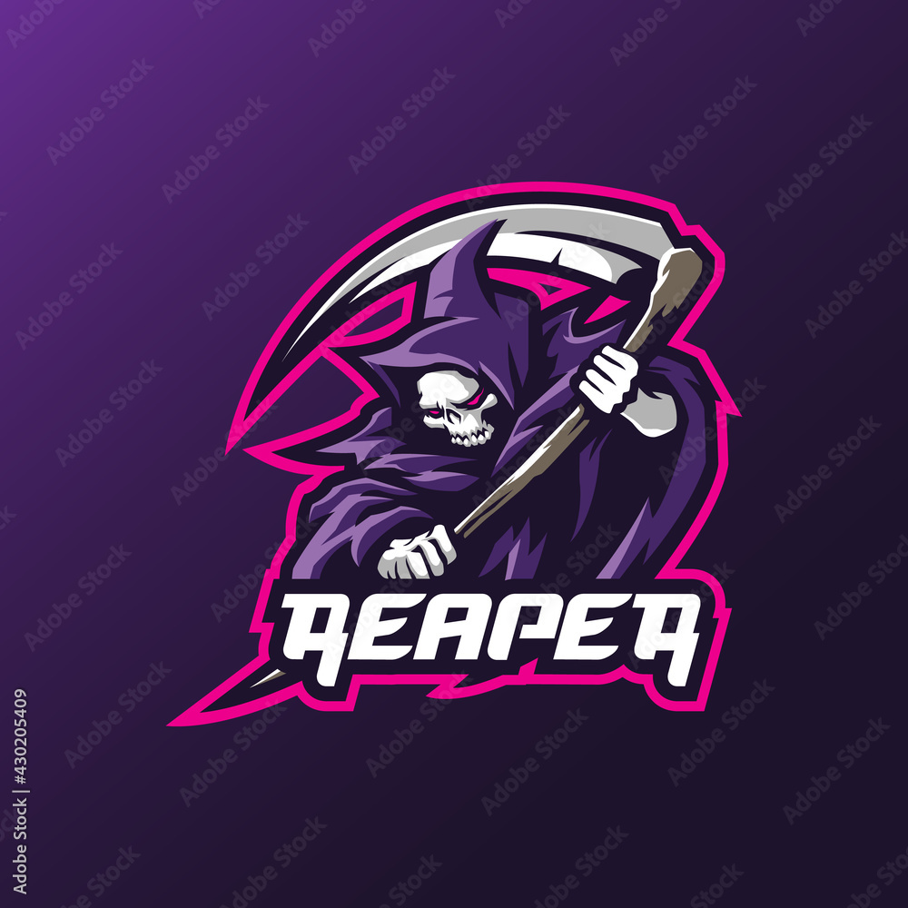 Reaper mascot logo design vector with modern illustration concept style ...