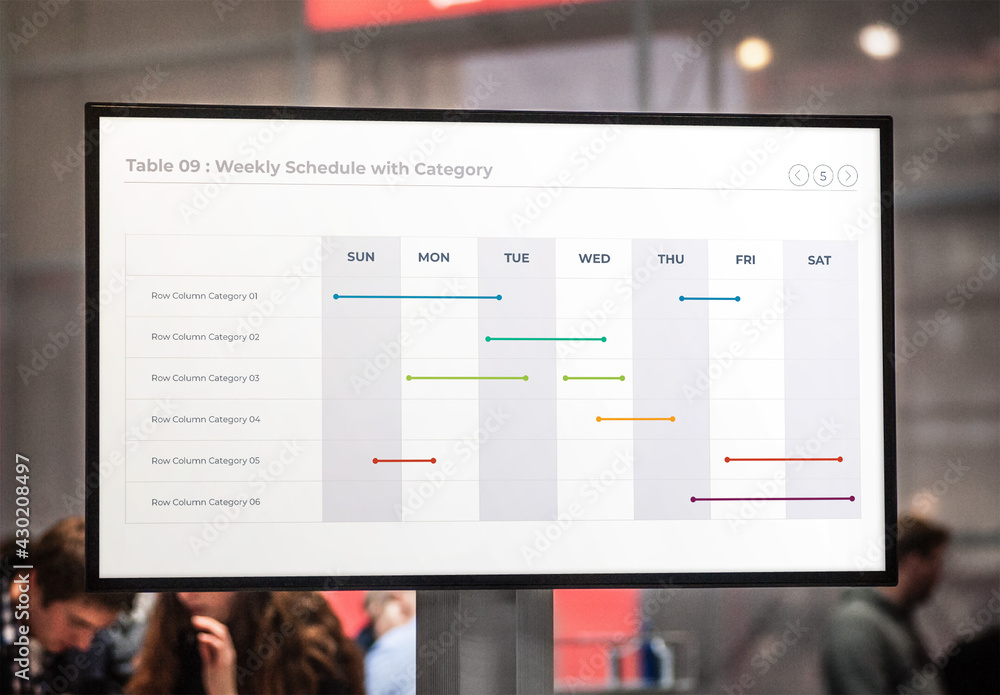 Weekly Project Schedule with Category and Timeline Infographic Stock ...