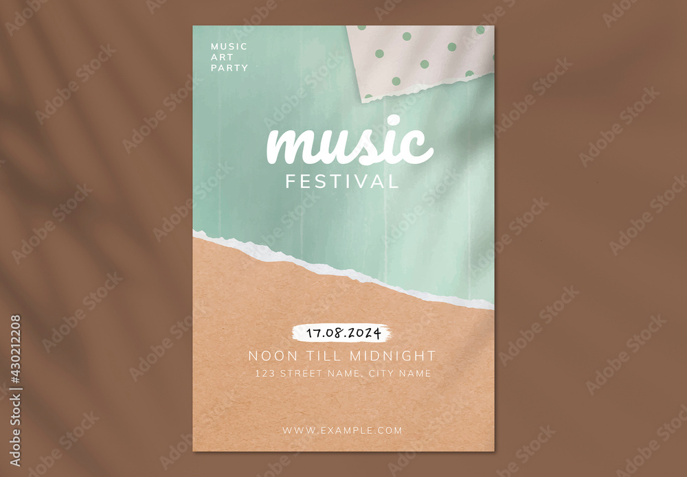 Music Festival Poster Layout Stock Template | Adobe Stock