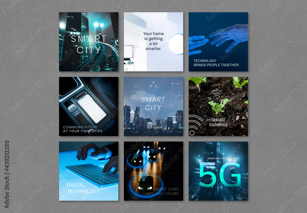 Smart Technology Layout Set Stock Template | Adobe Stock