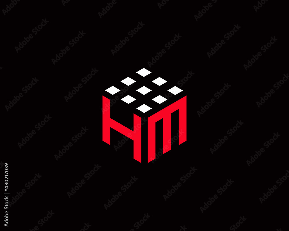 Cube Letter HM logo for technology. Business corporate letter HM logo ...
