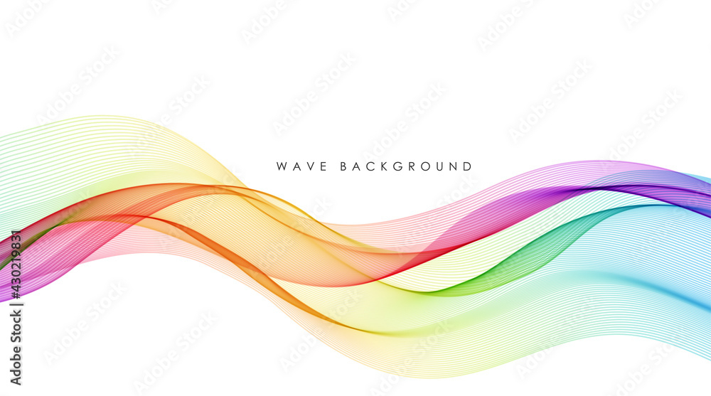 Vector abstract colorful flowing wave lines isolated on white ...