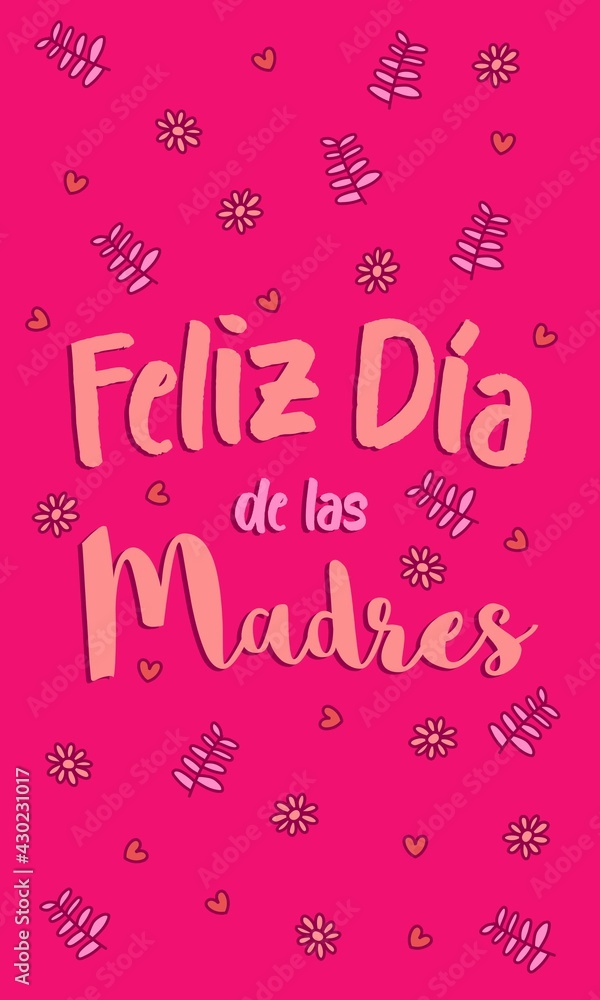 Feliz Día De Las Madres Tipográfico Stock Vector Adobe Stock