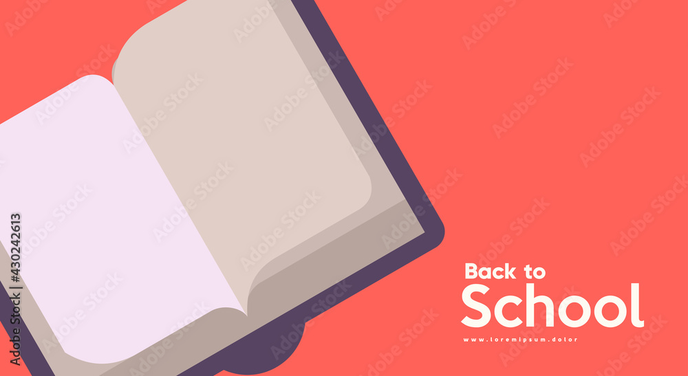 School backgrounds. Open book. Vector flat illustration. Back to School ...