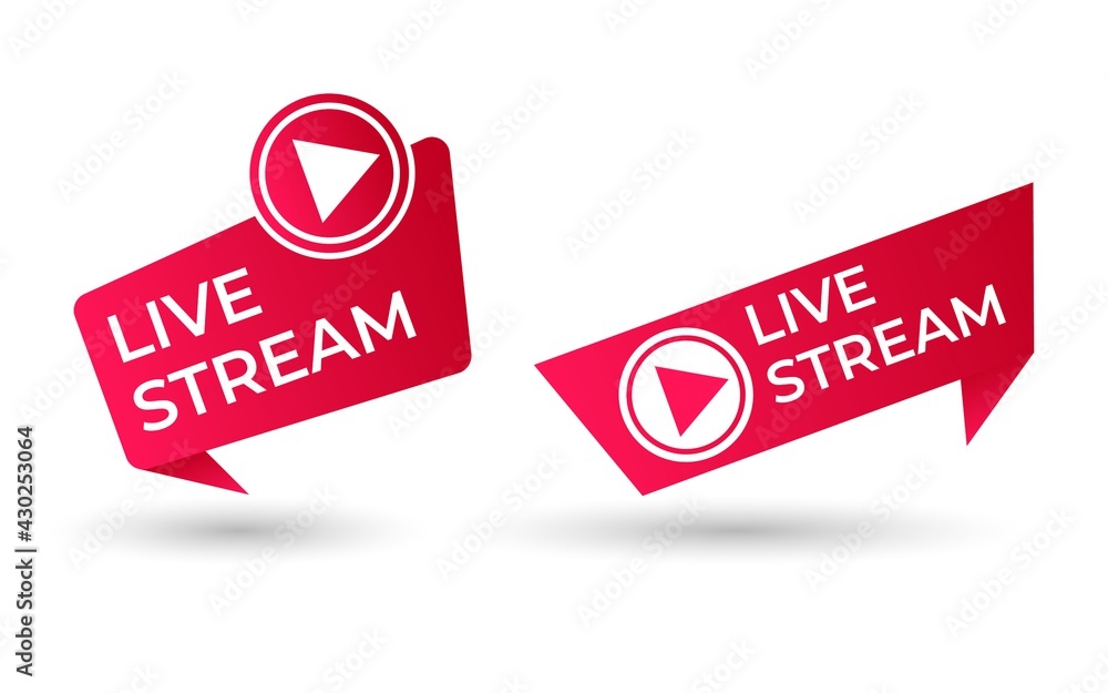 Live stream label template vector illustration on isolated background ...