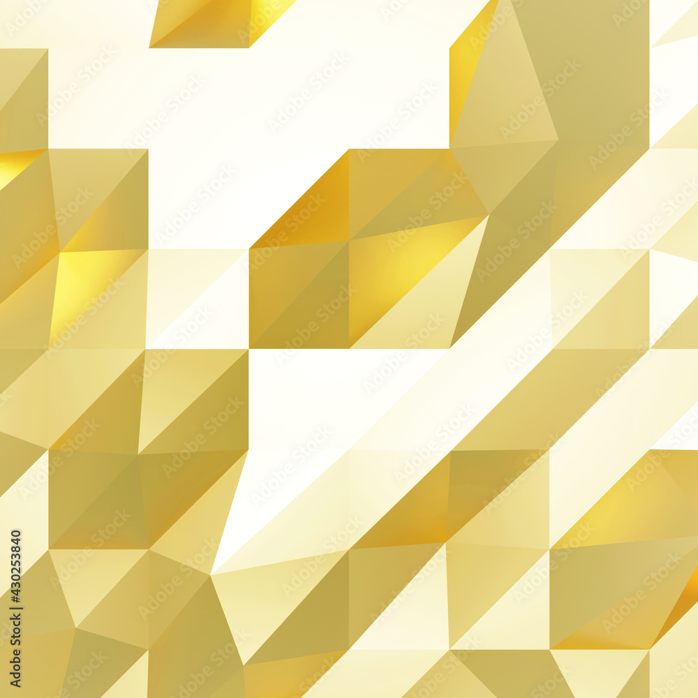 Gold polygon background 3d rendering, 3d illustration. Abstract triangle background. Gold ...