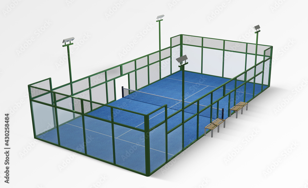 Pista de padel 3D rendering Stock Illustration | Adobe Stock