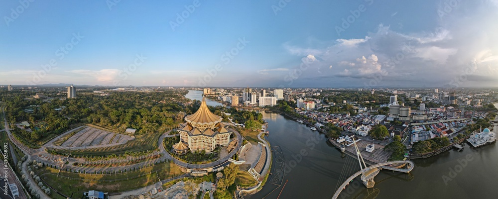 Poster Kuching, Sarawak Malaysia - April 26 2021: The buildings ...