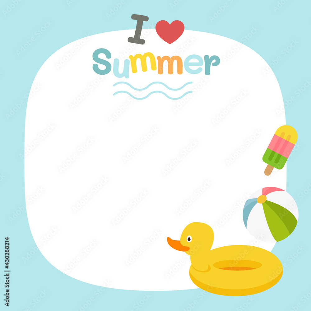Border design with summer theme Stock Vector | Adobe Stock