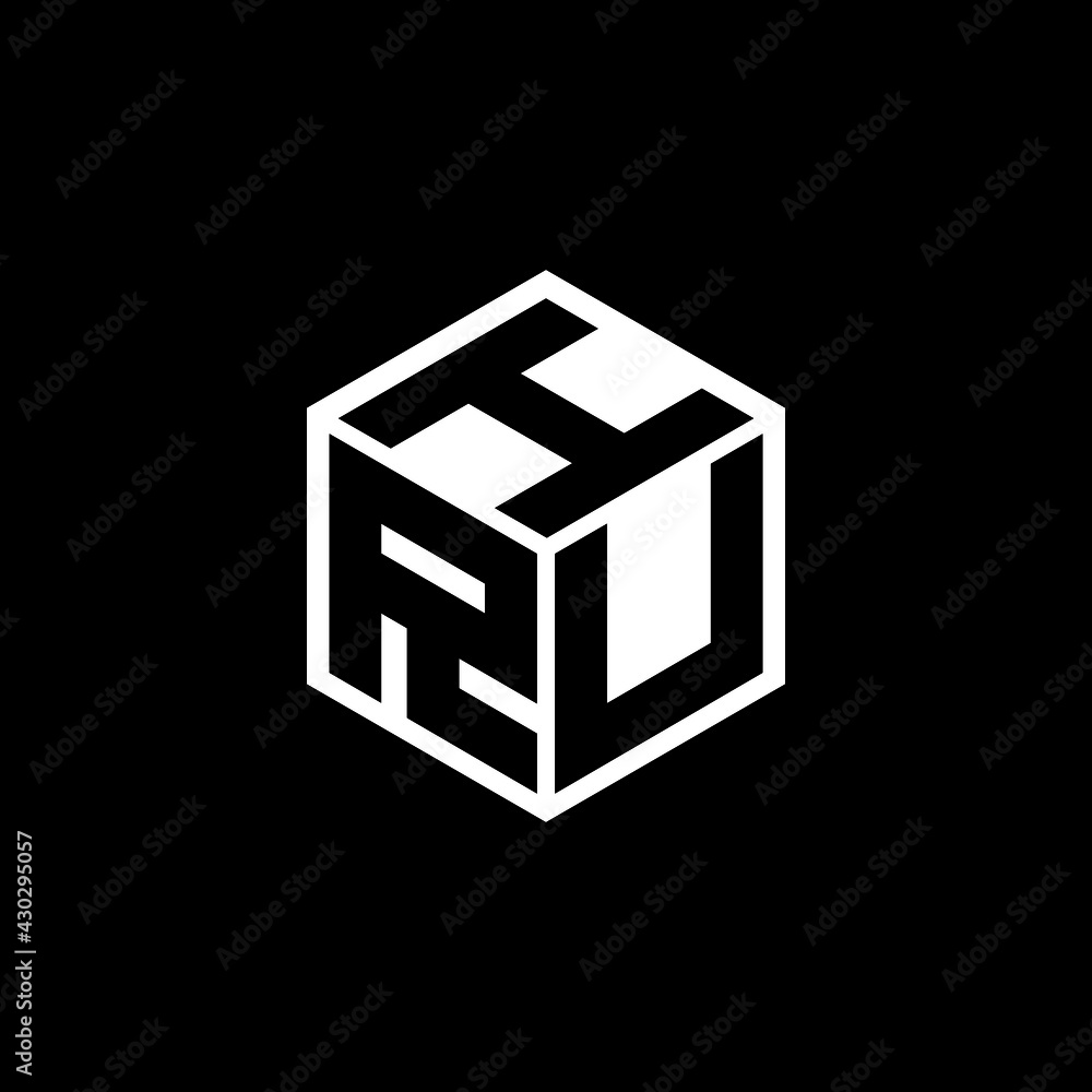 RUI letter logo design with black background in illustrator, vector ...