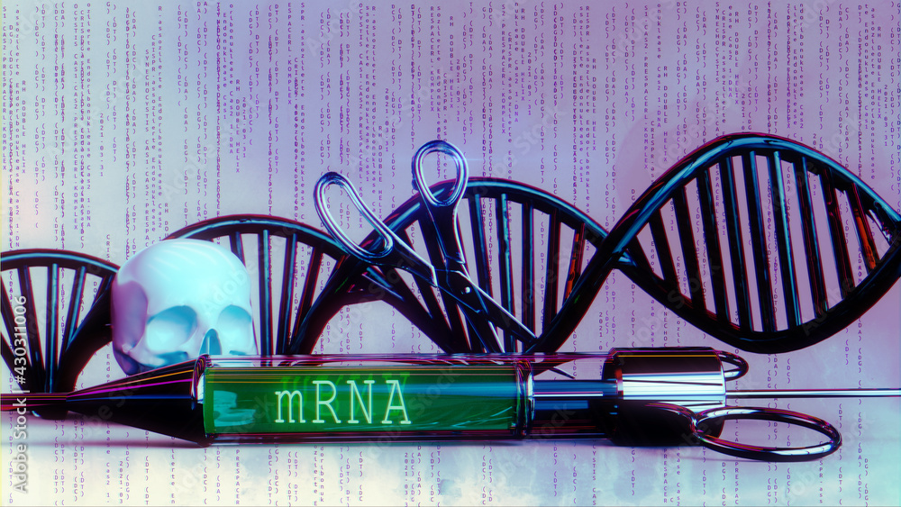 DNA / RNA / mRNA CRISPR Genschere [Konzept Gentechnik + Genmanipulation ...