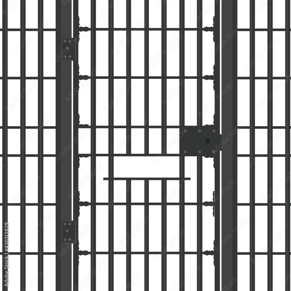 Prison bar isolated on white background. Jail bars Stock Vector | Adobe ...