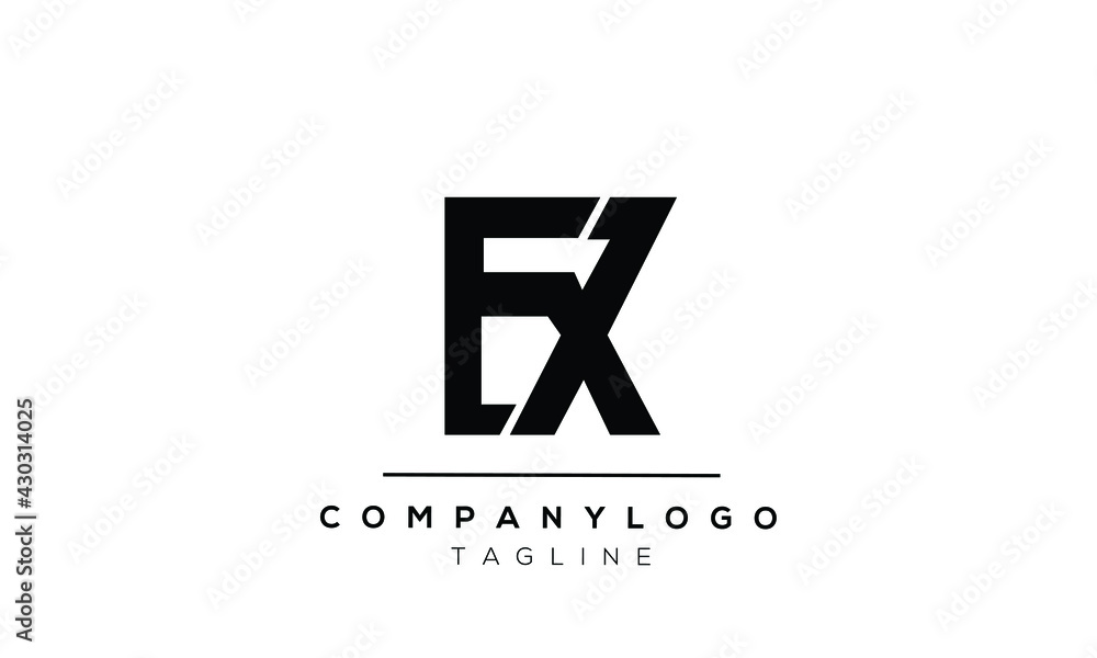 EX initials monogram letter text alphabet logo design Stock Vector ...