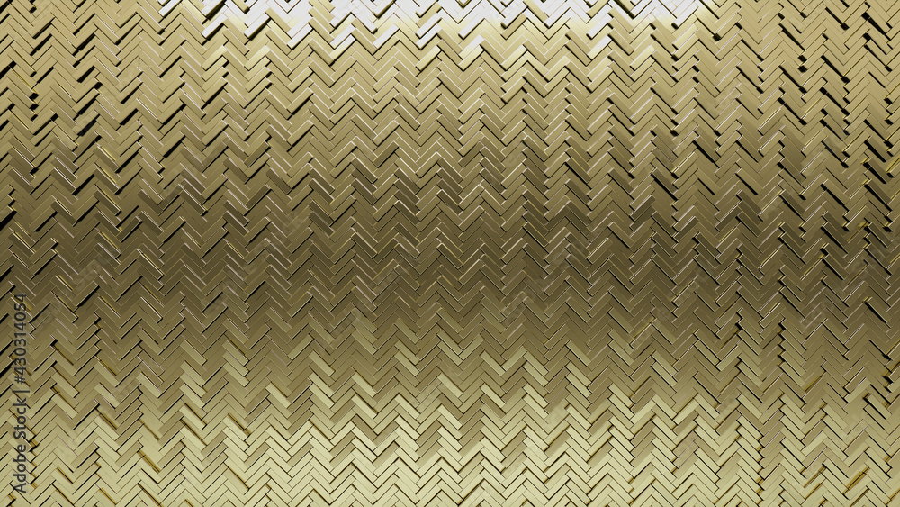 Gold Tiles arranged to create a 3D wall. Luxurious, Glossy Background ...