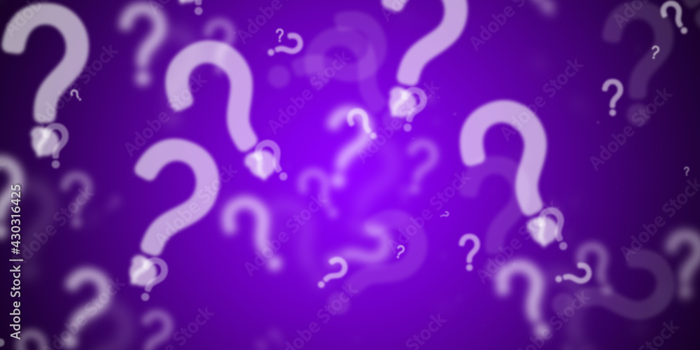 Abstract purple background with flying question marks Stock ...