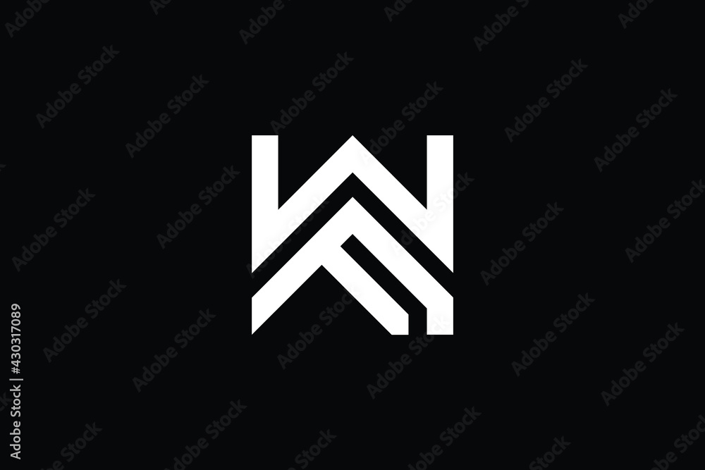 WF logo letter design on luxury background. FW logo monogram initials ...