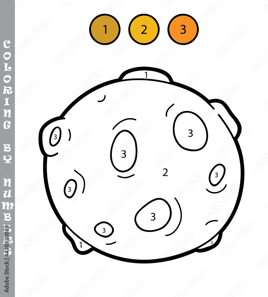 funny coloring by numbers coloring educational game. Vector ...