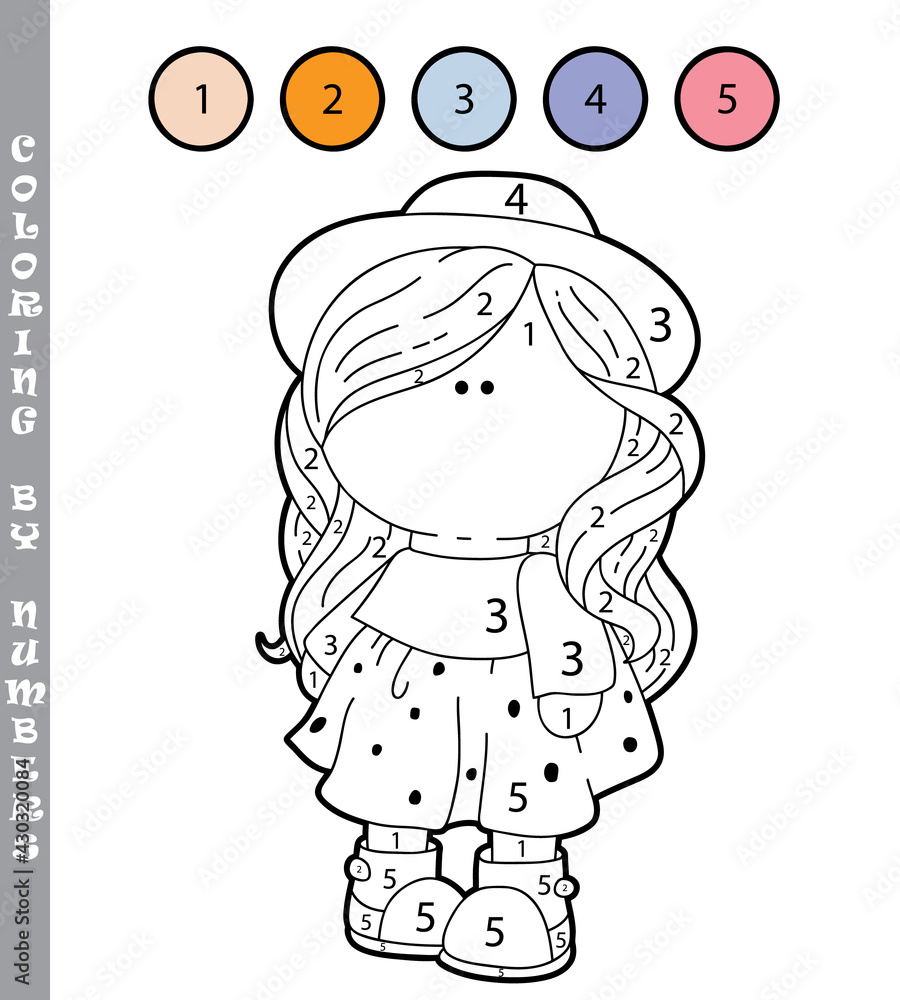 funny coloring by numbers coloring educational game. Vector ...